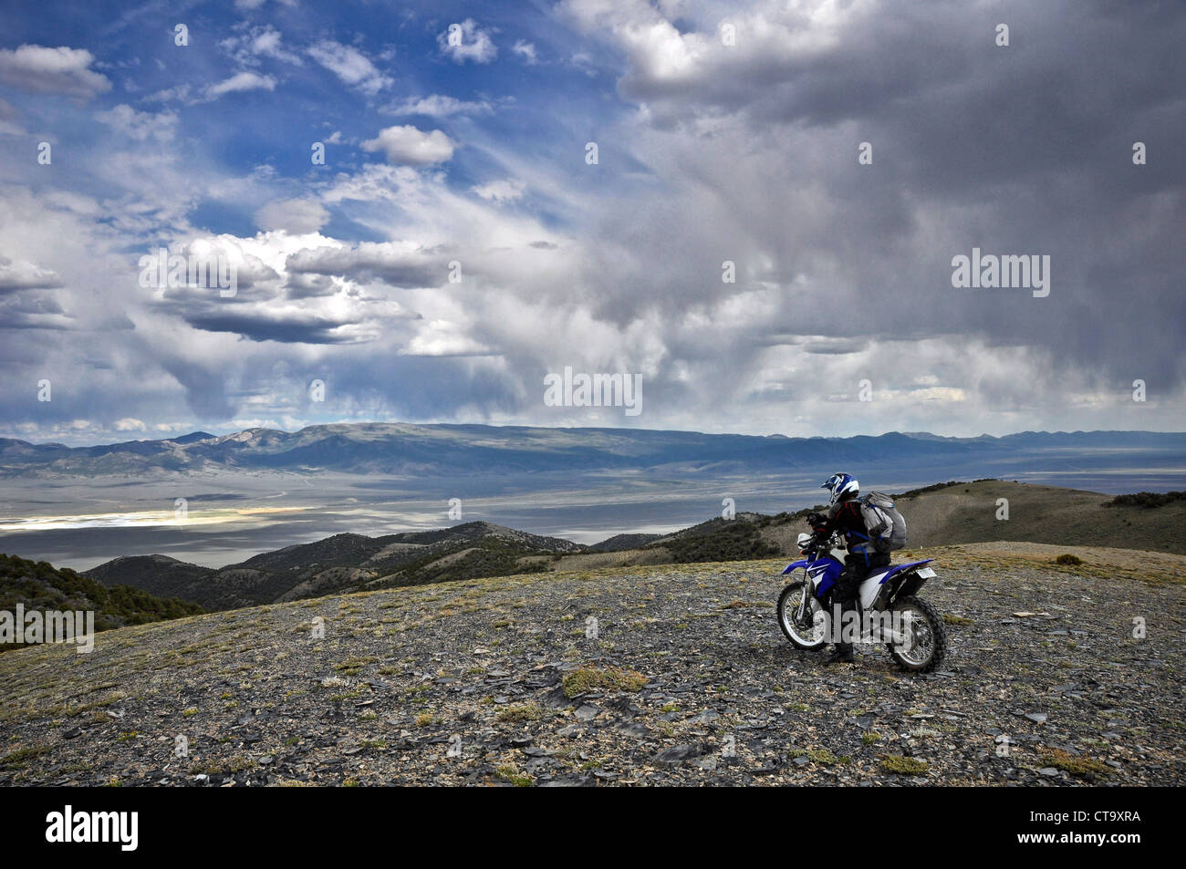 motorcycle rider in central Nevada, USA Stock Photo - Alamy