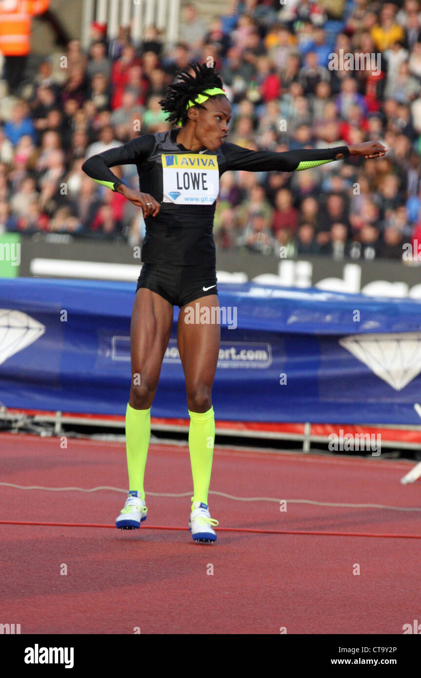Chaunte LOWE (USA) celebrates after winning the womens High Jump at the ...