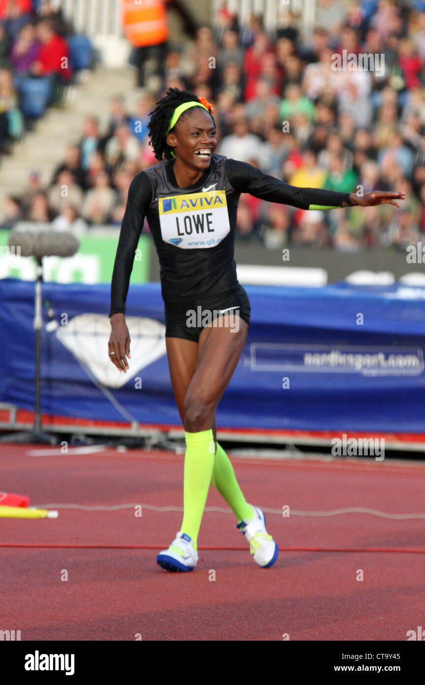Chaunte LOWE (USA) celebrates after winning the womens High Jump at the ...