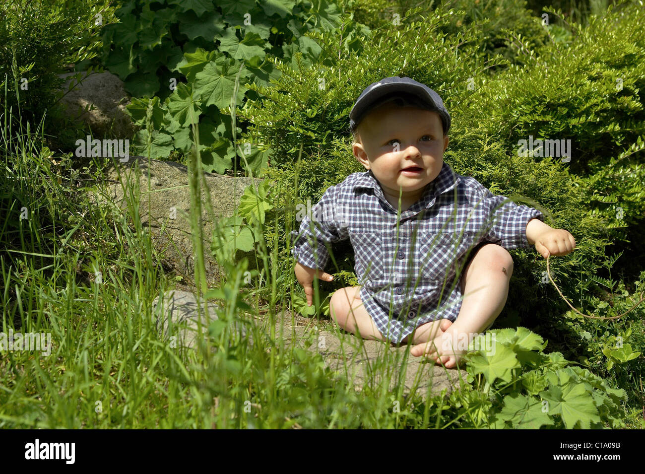 Baby diaper in the summer in the garden Stock Photo - Alamy