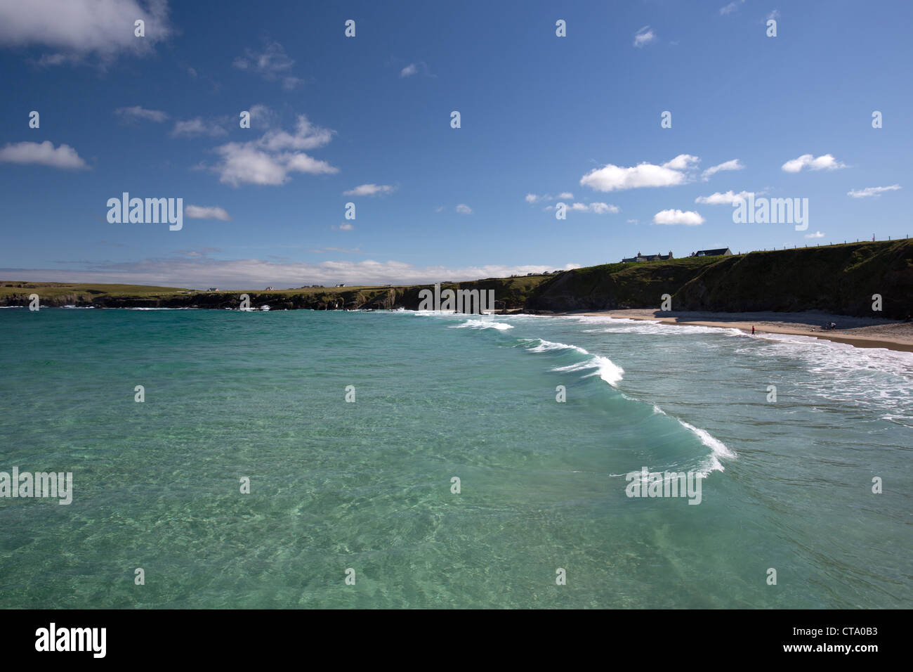 Isle of Lewis, Scotland. Picturesque view of the beach at Port Nis in ...