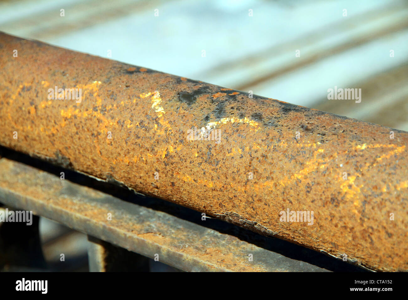 A rusty iron support bar Stock Photo - Alamy