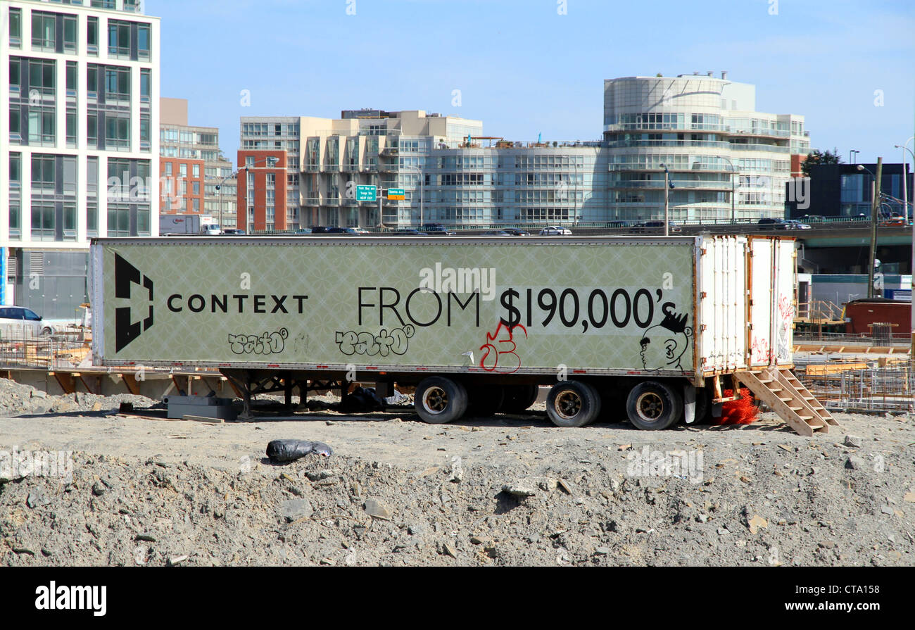 Trailers at a construction site in Toronto Stock Photo - Alamy