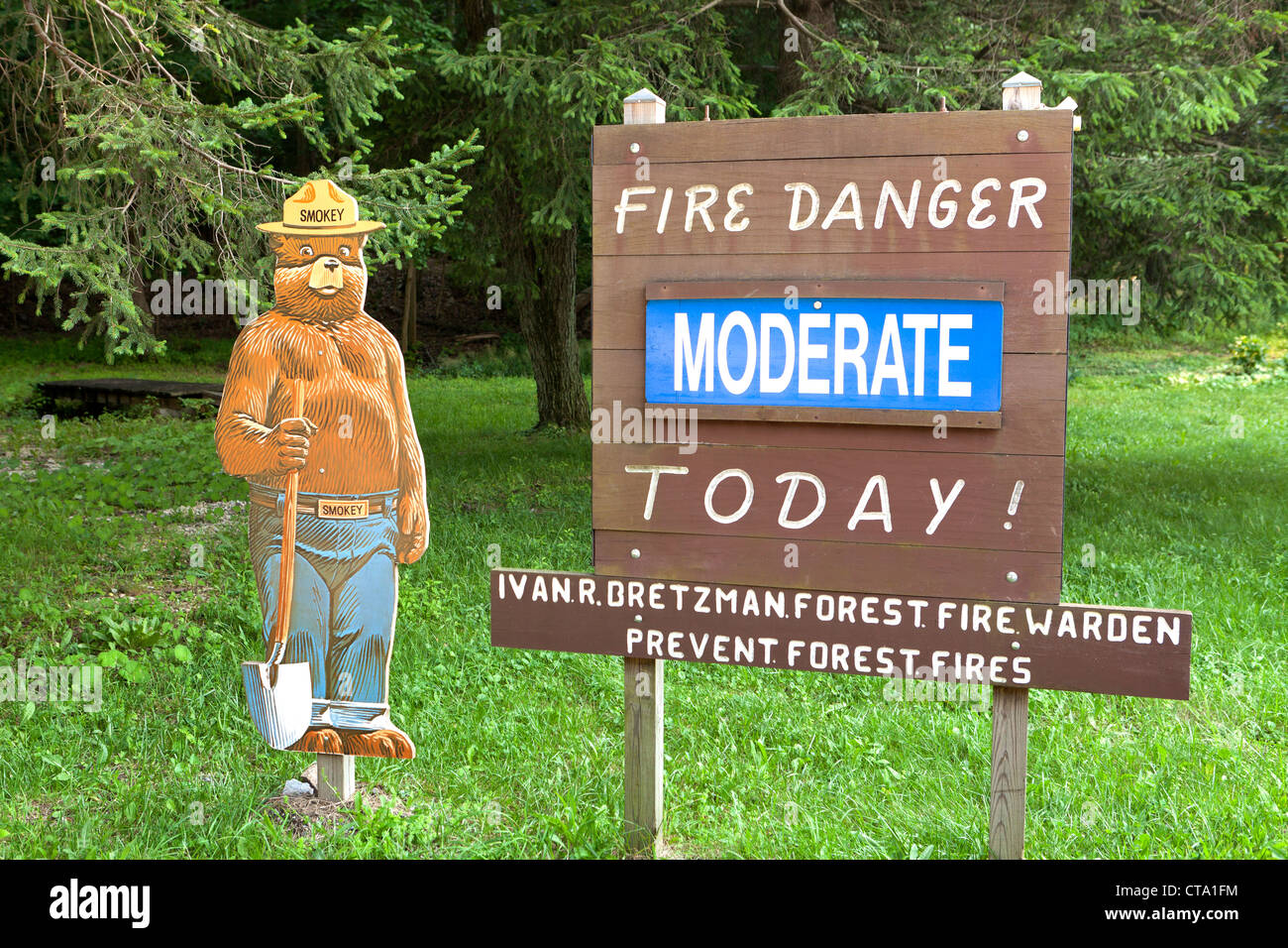 Fire danger warning sign Stock Photo - Alamy