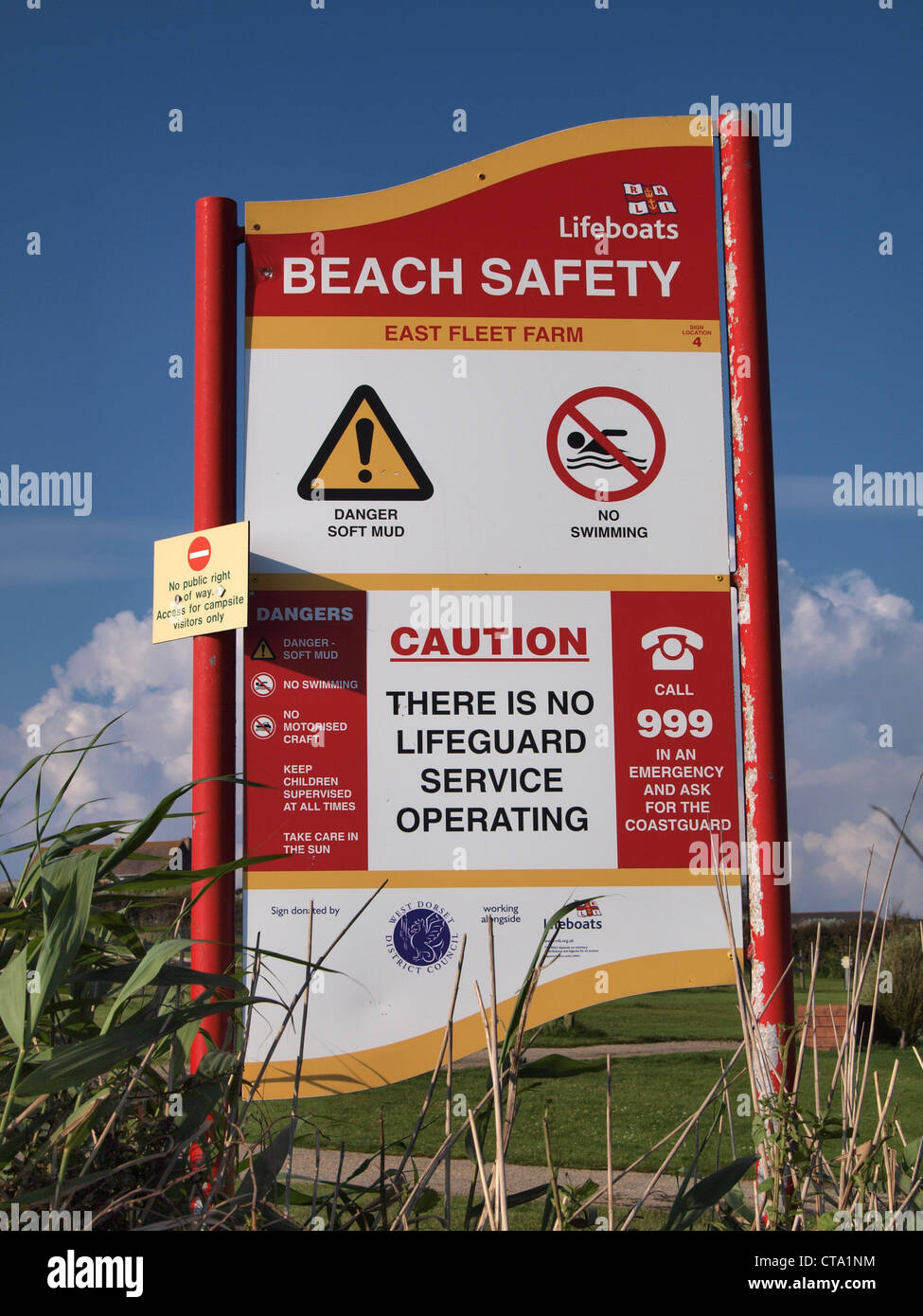 Beach safety sign. Weymouth. Dorset Stock Photo - Alamy