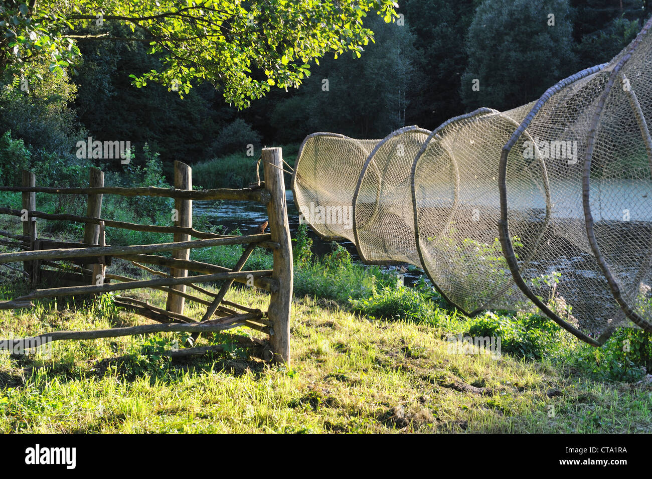 Drying fishing nets, Open Air Museum, Radom, Poland Stock Photo - Alamy