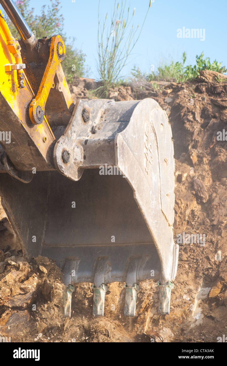 Excavator bucket closeup .Excavation Stock Photo - Alamy