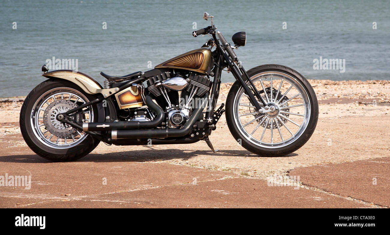 Harley Davidson custom hardtail motoroike Stock Photo - Alamy