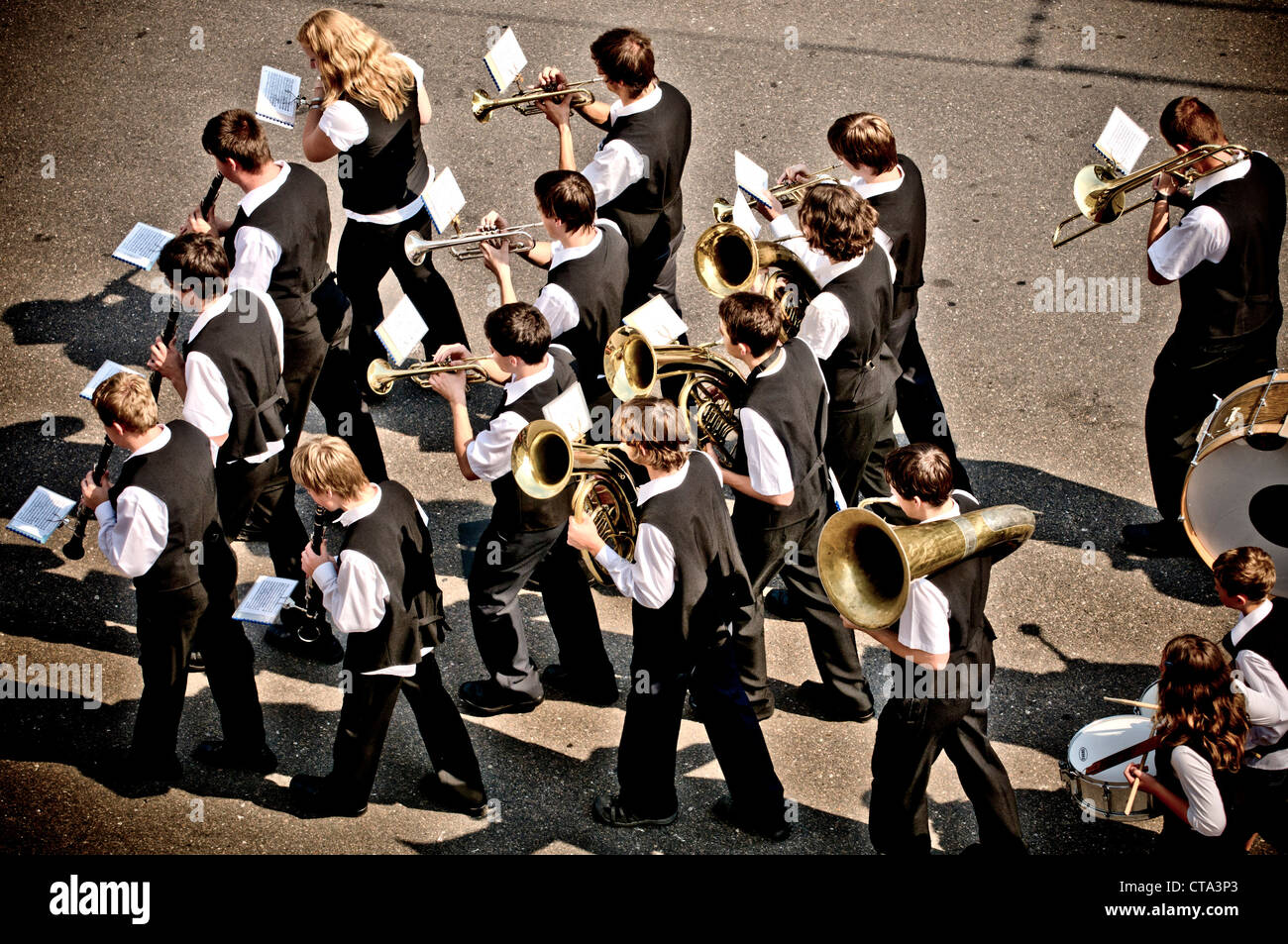street music band marching Stock Photo - Alamy