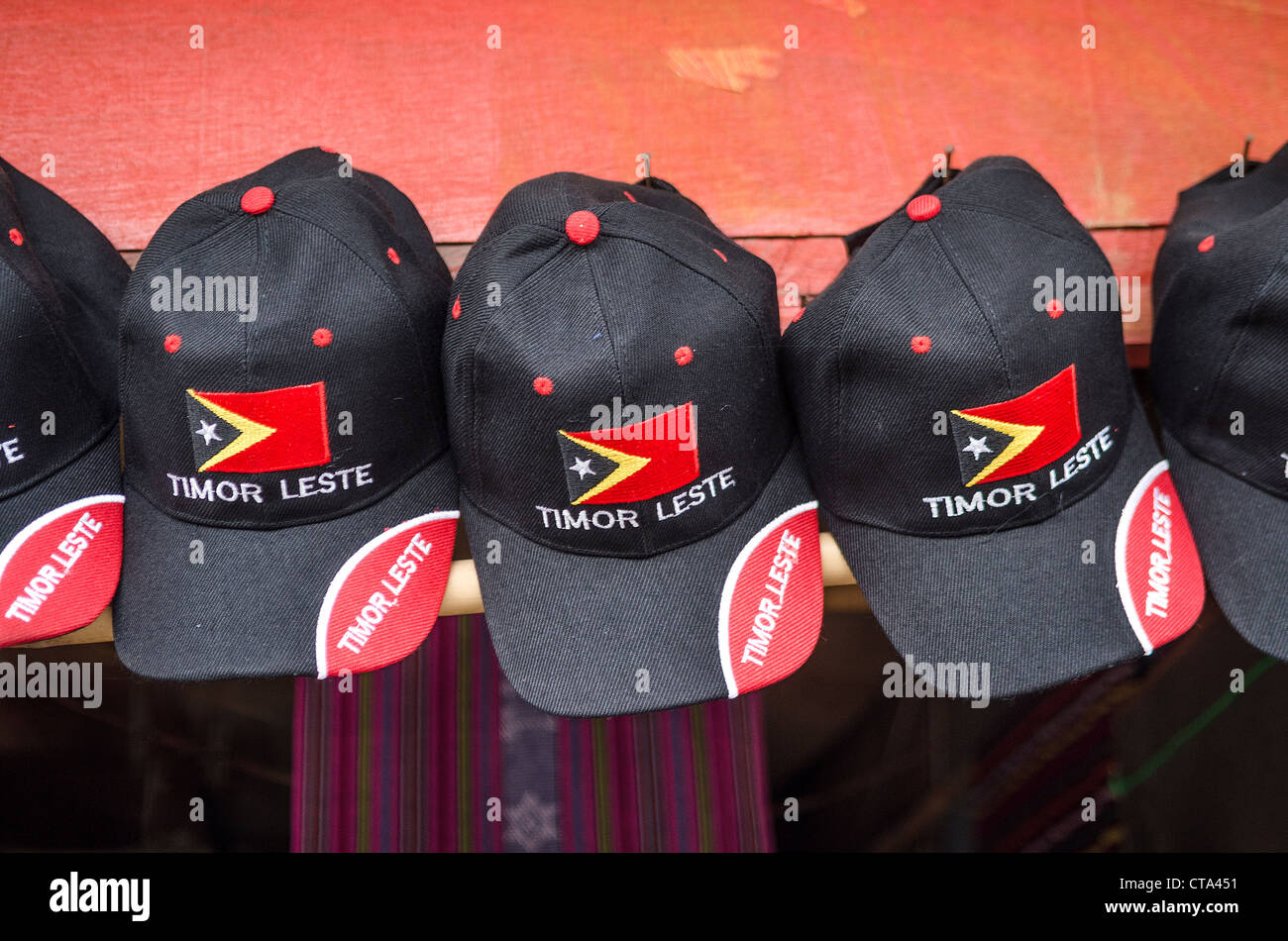 flag cap souvenirs in dili east timor, timor leste Stock Photo - Alamy