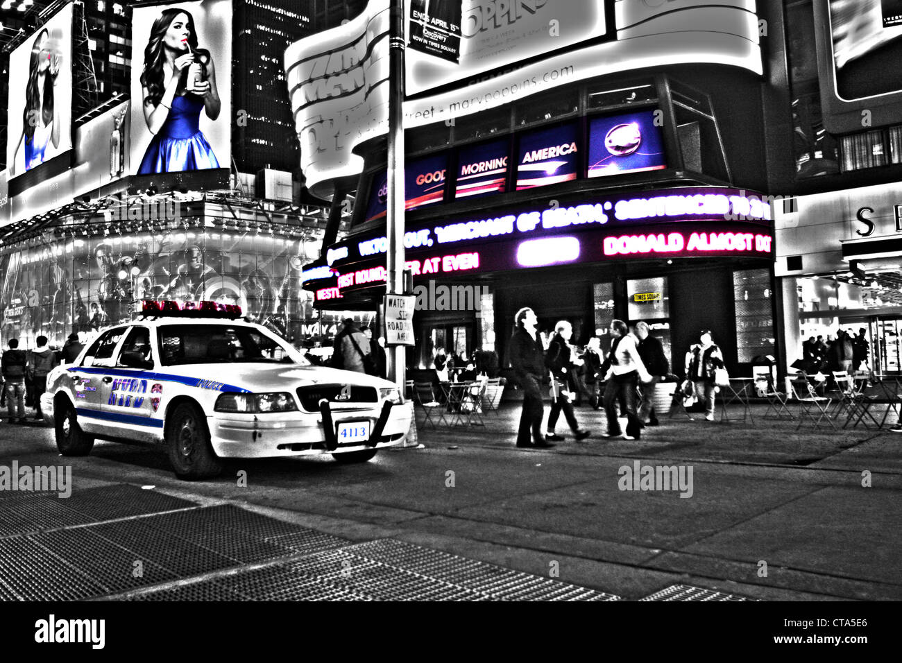 NYPD Car on Time Square - New York's Finest Stock Photo - Alamy