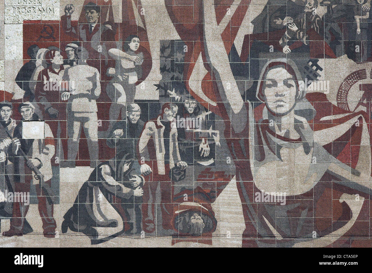 Dresden, detail from the mural THE PATH OF RED FLAG Stock Photo - Alamy