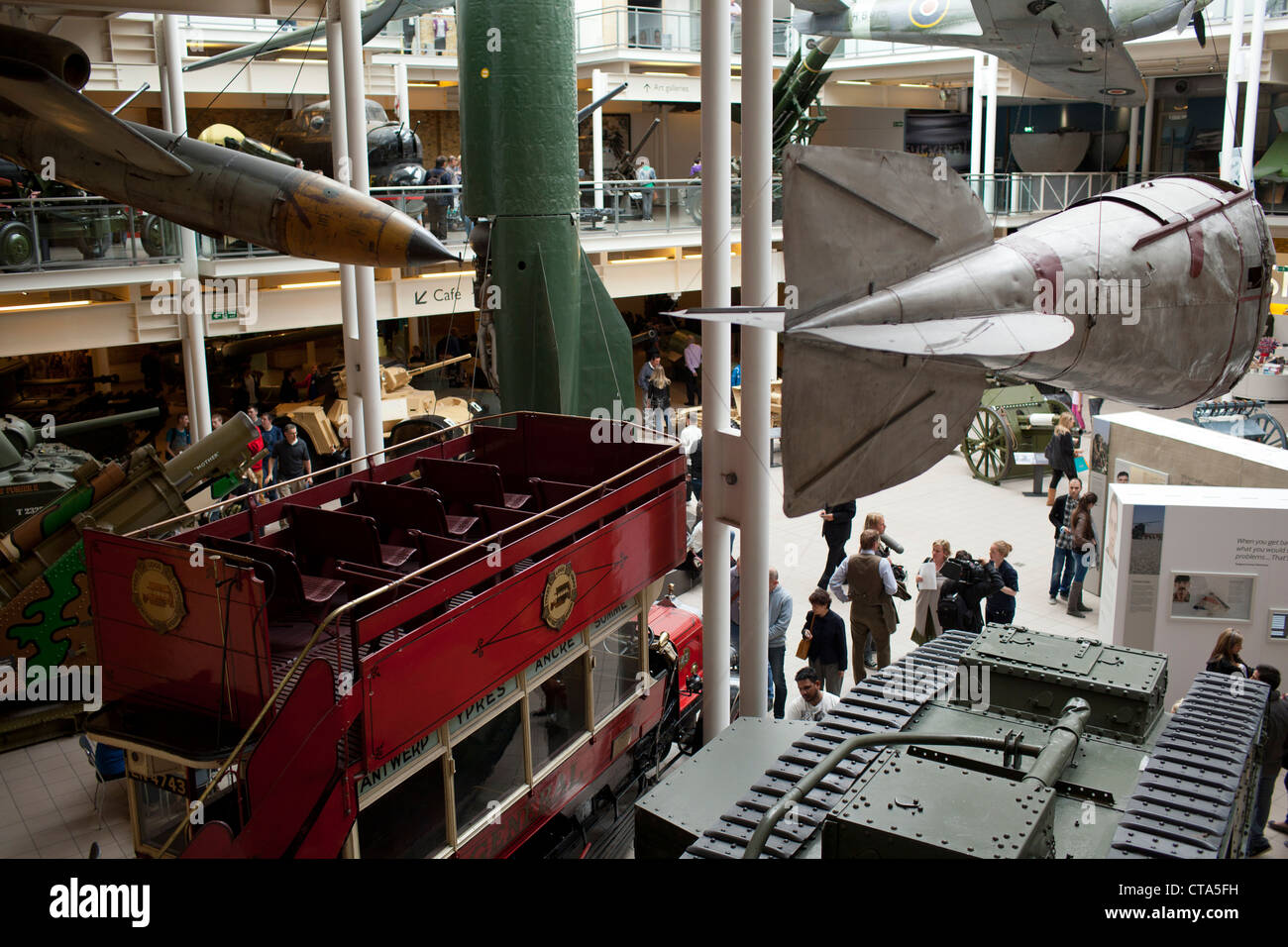 Viewers walk through the first floor of World War l and ll displays on ...