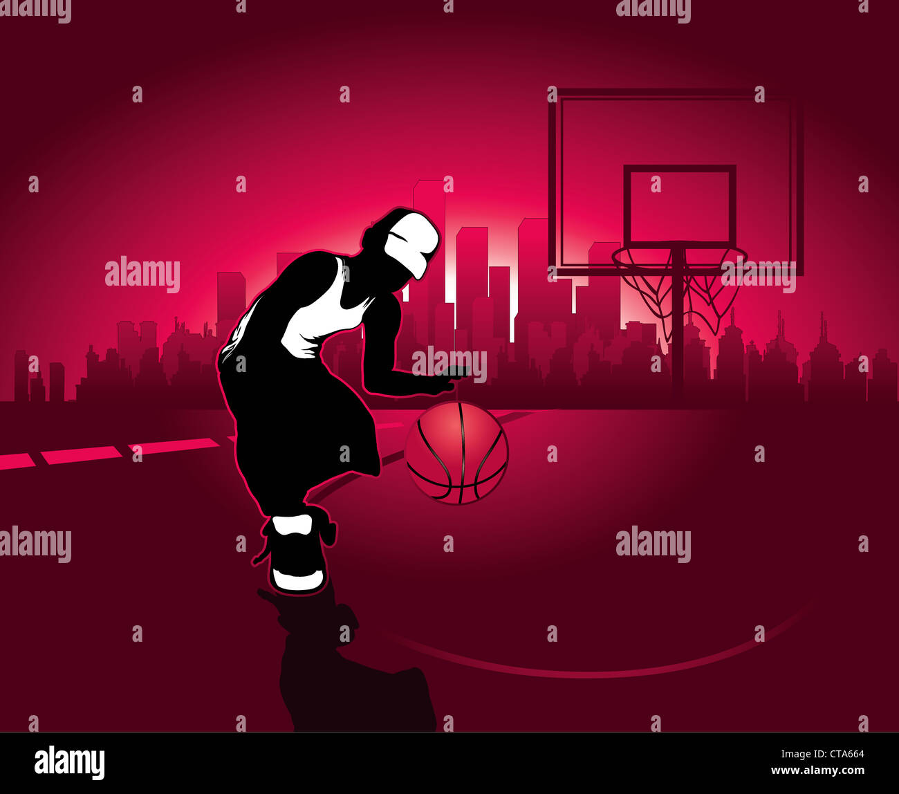 urban background with boy vector illustration Stock Photo - Alamy