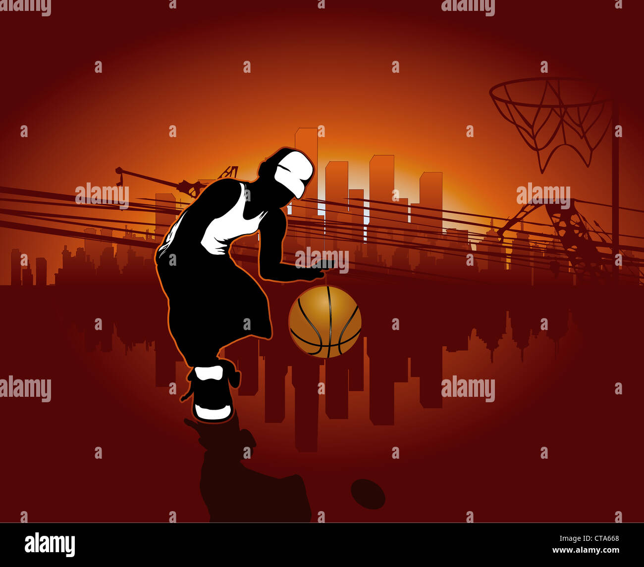 urban background with boy vector illustration Stock Photo - Alamy