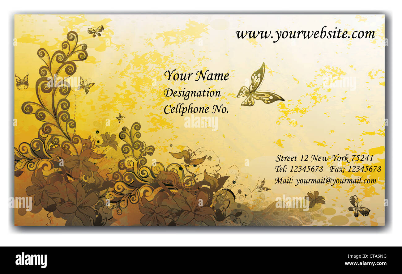 vector grunge vintage business card Stock Photo - Alamy