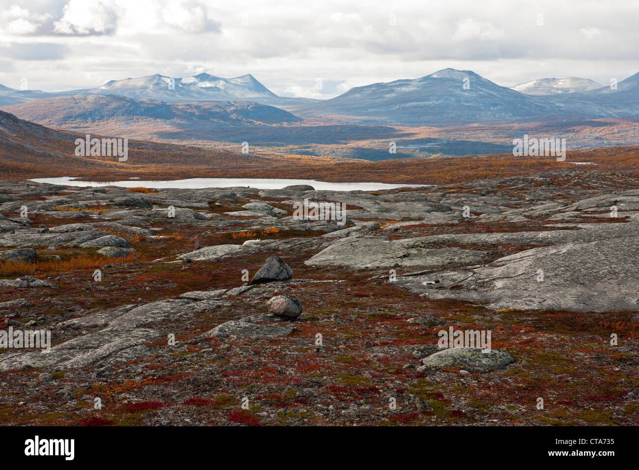 Rocky landscape north of the arctic circle, Saltdal, Junkerdalen ...