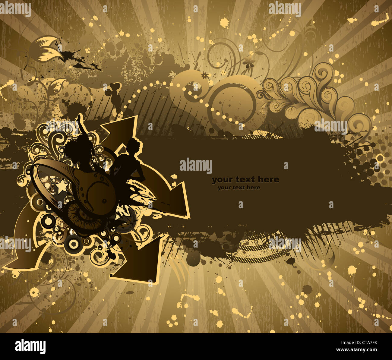 vector concert poster with headphones Stock Photo - Alamy