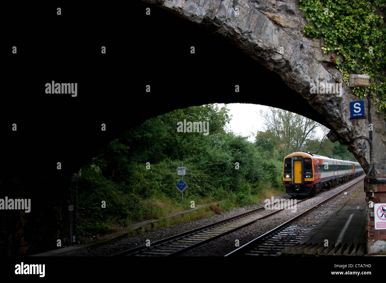 train on railway line Stock Photo - Alamy