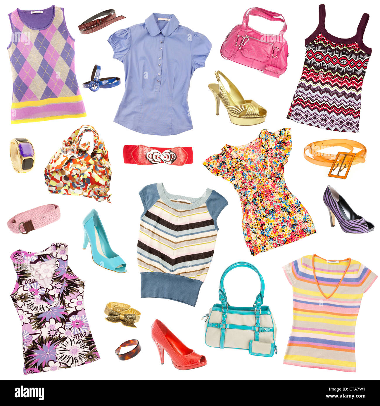 Lady's clothing on a white background Stock Photo - Alamy