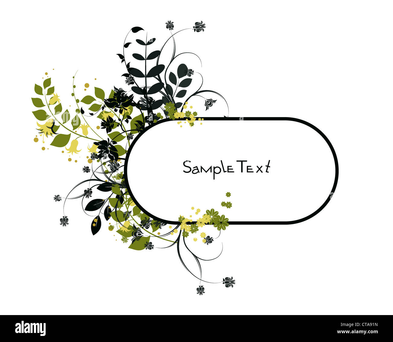 spring floral frame vector illustration Stock Photo - Alamy