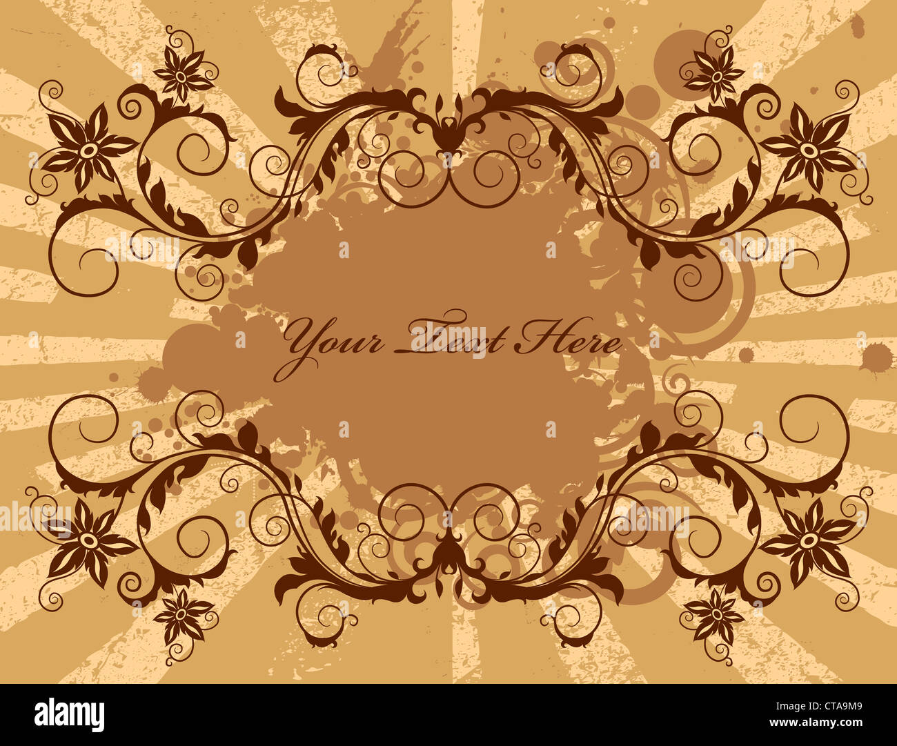 vintage floral frame Stock Photo - Alamy