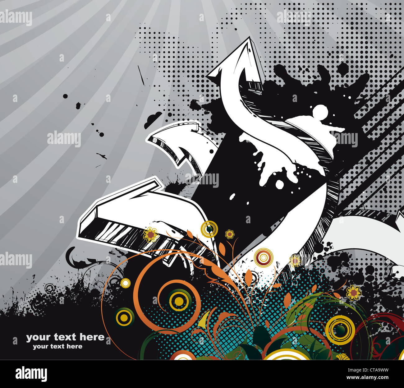 vector urban background with 3d arrows Stock Photo - Alamy