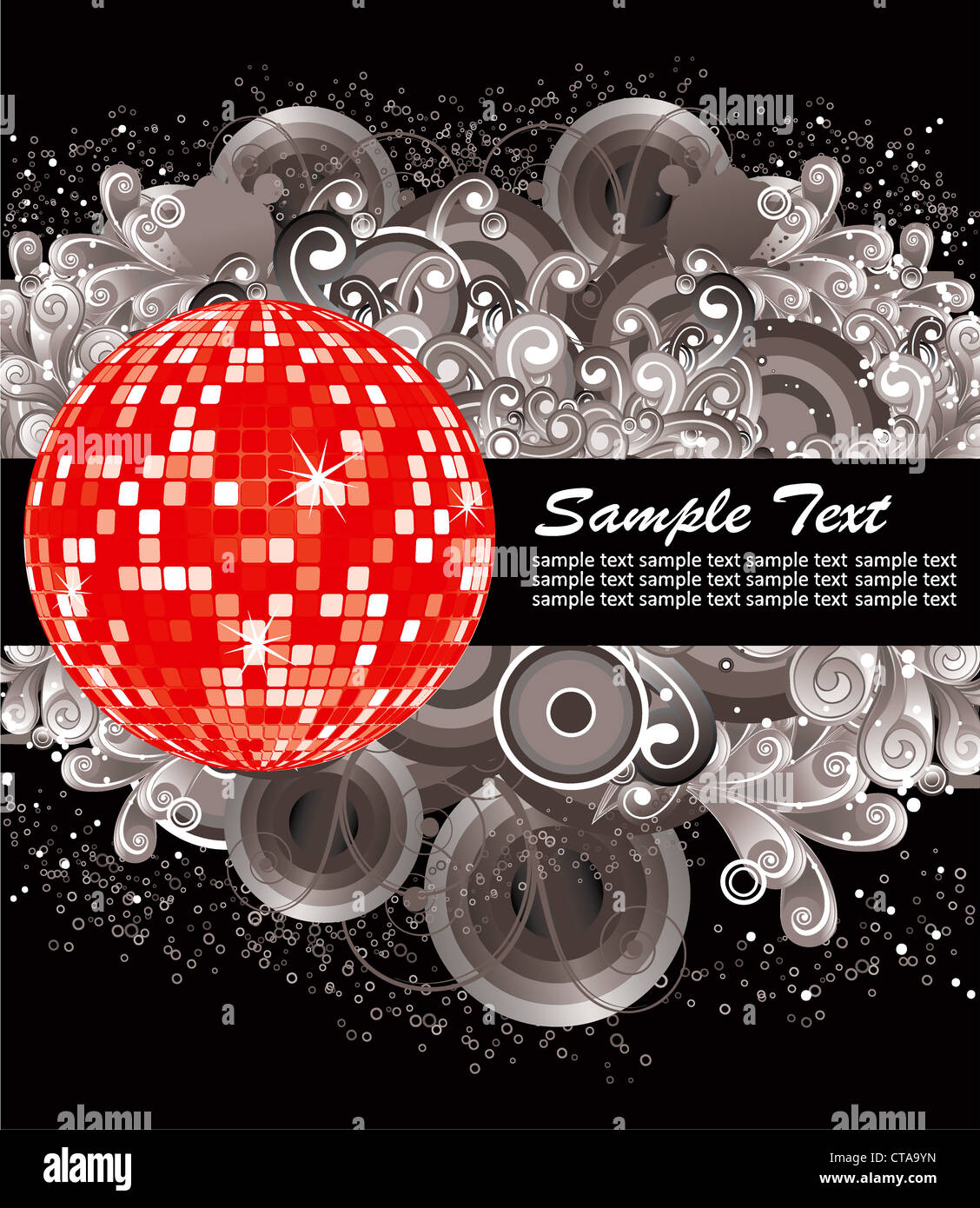 vector concert poster with discoball Stock Photo - Alamy