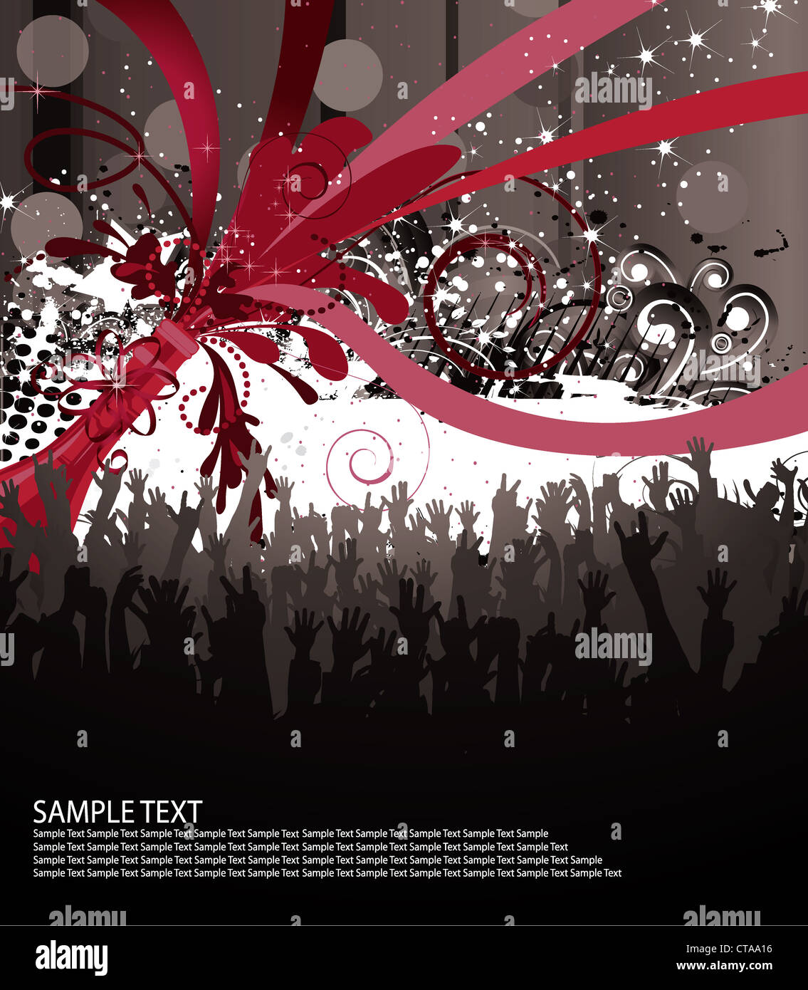 grunge concert poster vector illustration Stock Photo - Alamy