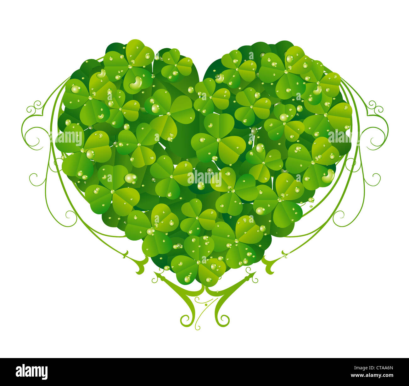 vector bio heart made of floral Stock Photo - Alamy