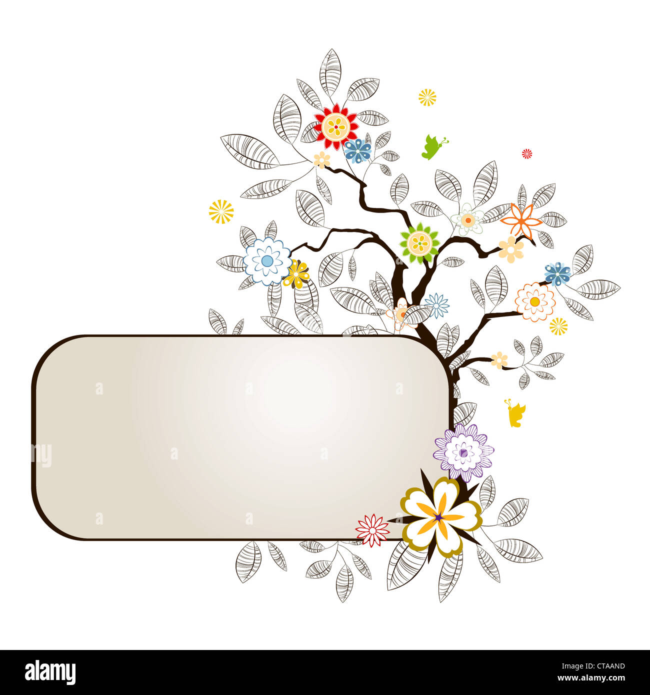 abstract floral frame vector illustration Stock Photo - Alamy