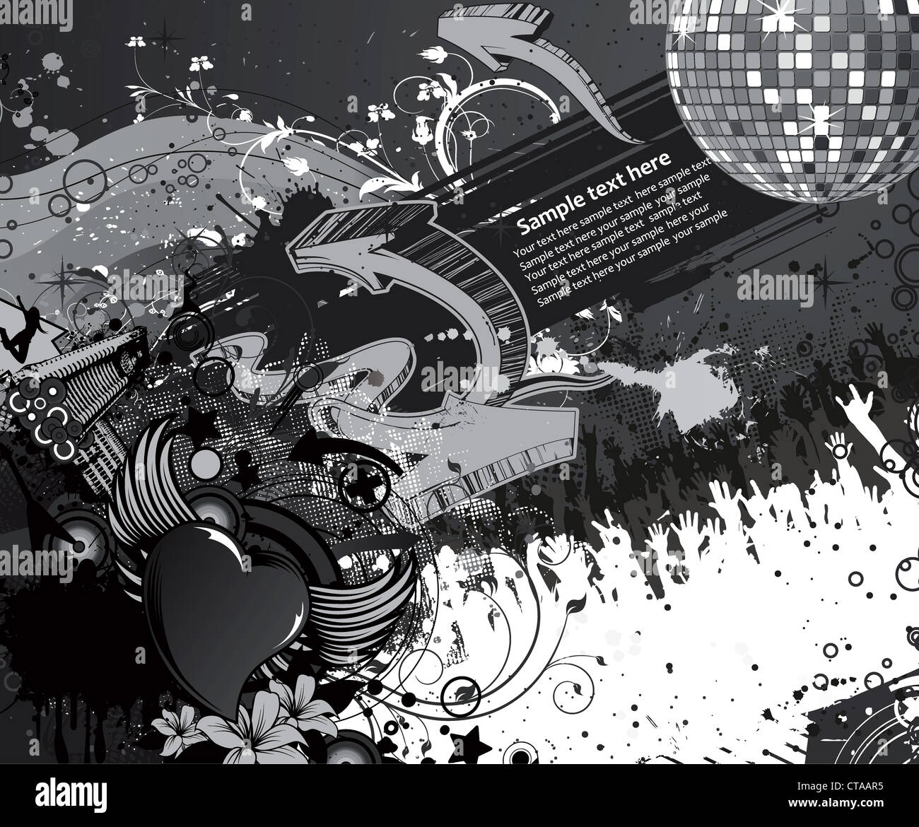 vector concert poster with heart Stock Photo - Alamy