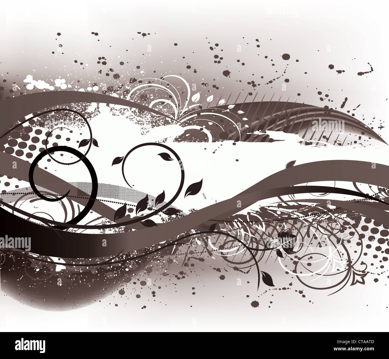 grunge floral background vector illustration Stock Photo - Alamy