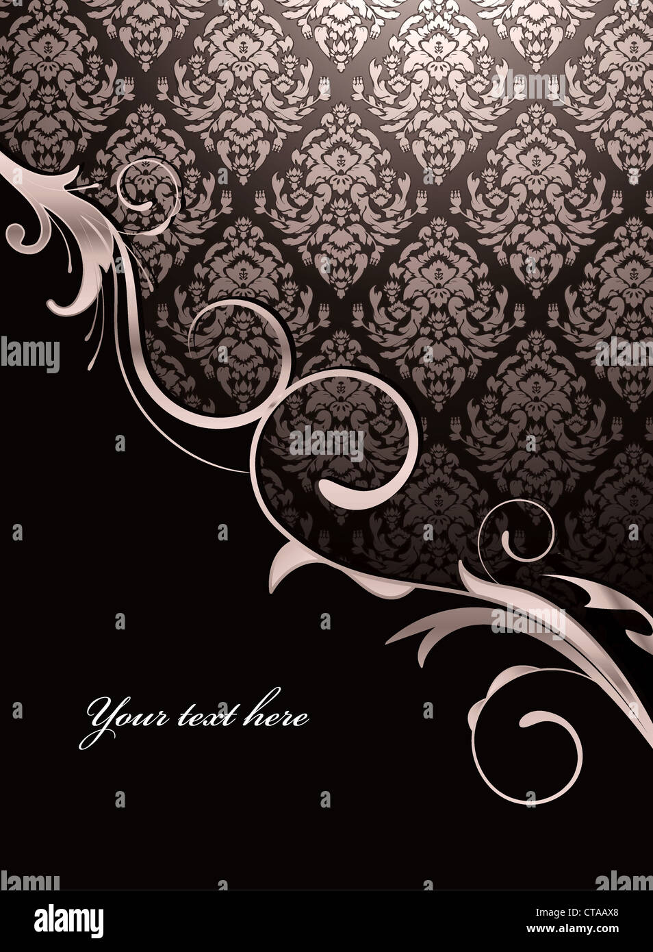 damask floral background vector illustration Stock Photo - Alamy