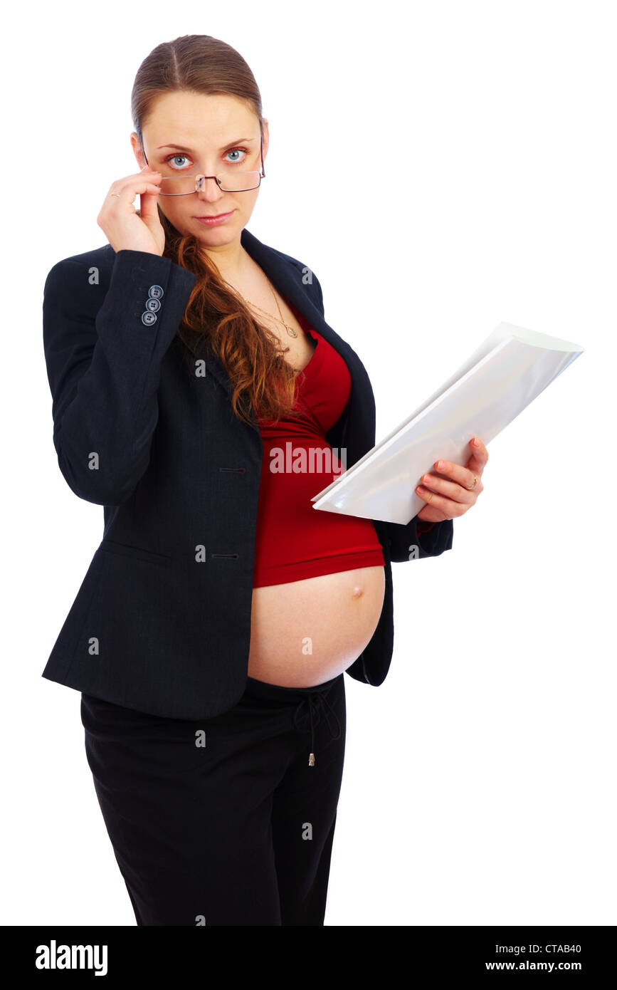 Pregnant businesswoman at work Stock Photo - Alamy