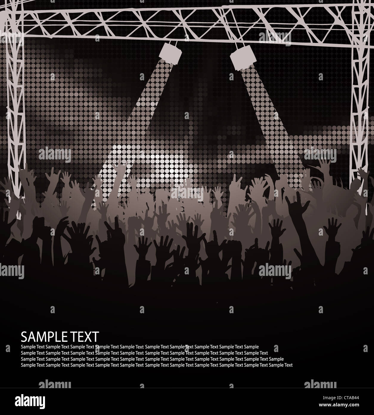 vector concert poster with crowd Stock Photo - Alamy