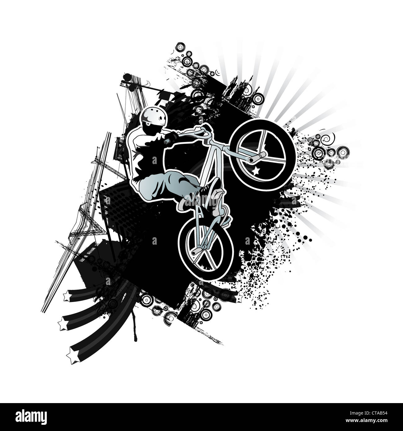 biker with grunge Stock Photo - Alamy