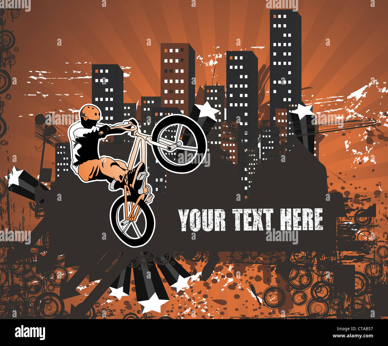 biker with grunge Stock Photo - Alamy