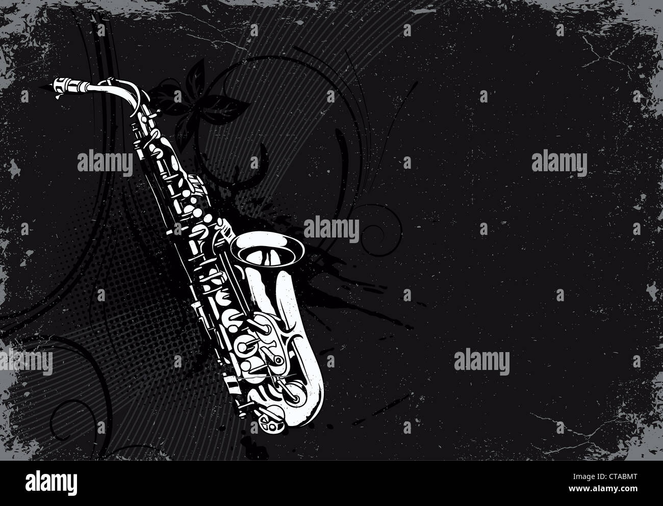 vector concert poster with saxophone Stock Photo - Alamy