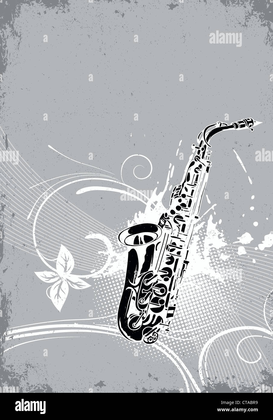 vector concert poster with saxophone Stock Photo - Alamy