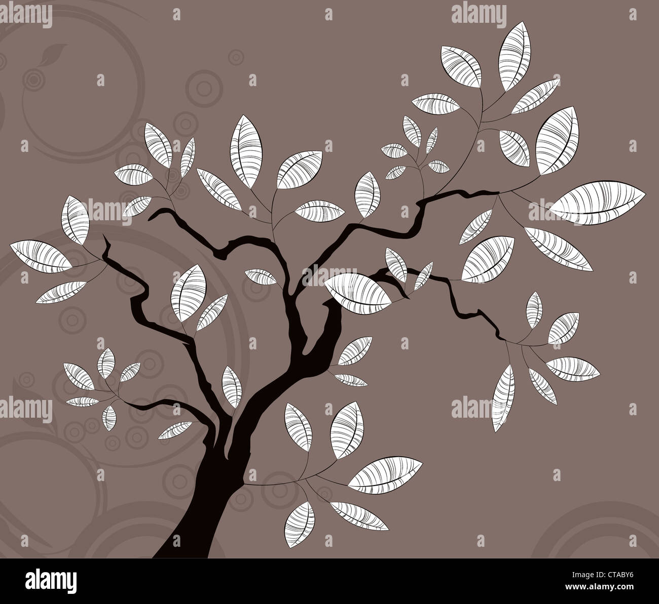 vector vintage background with tree Stock Photo - Alamy