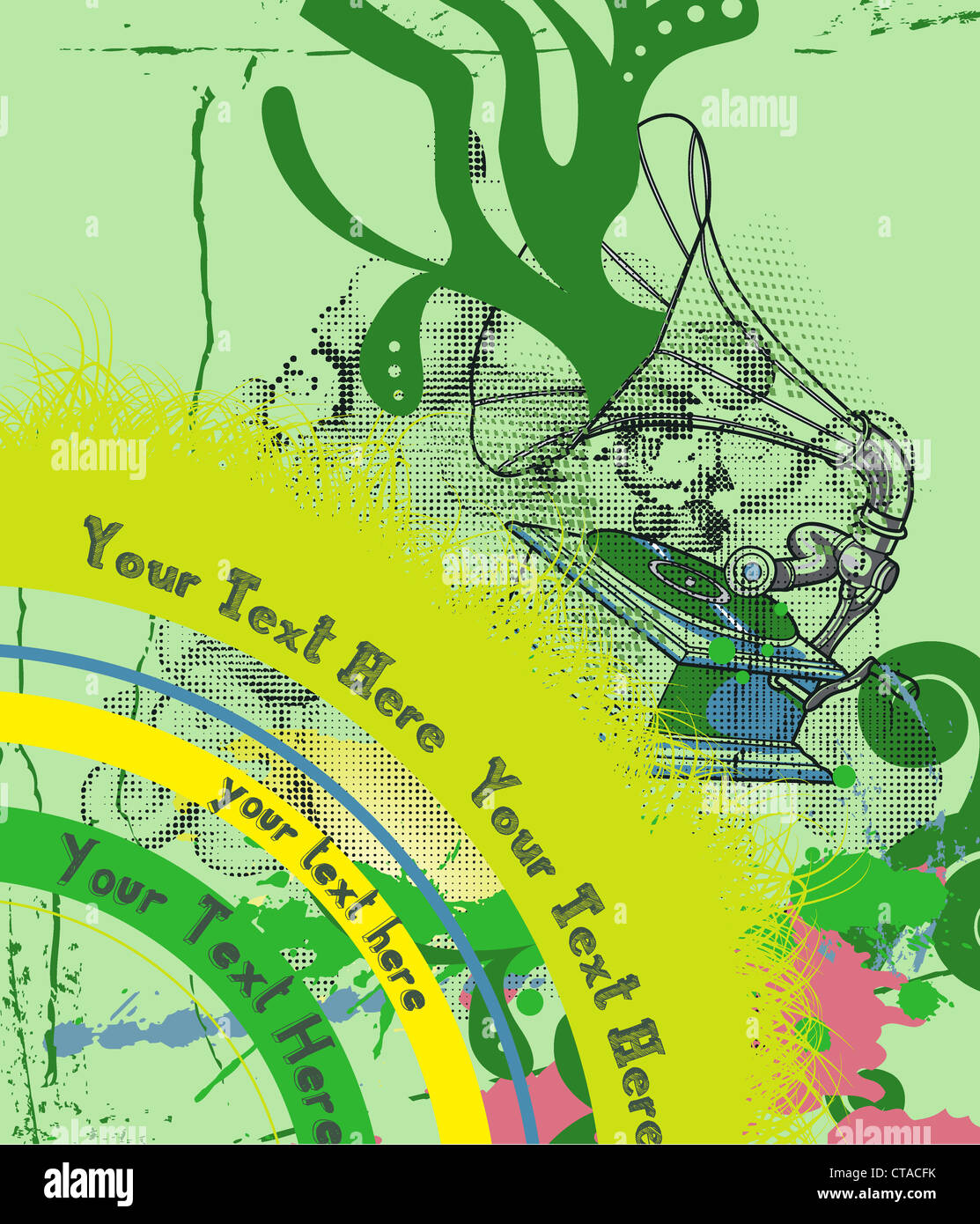 vector concert poster with gramophone Stock Photo - Alamy