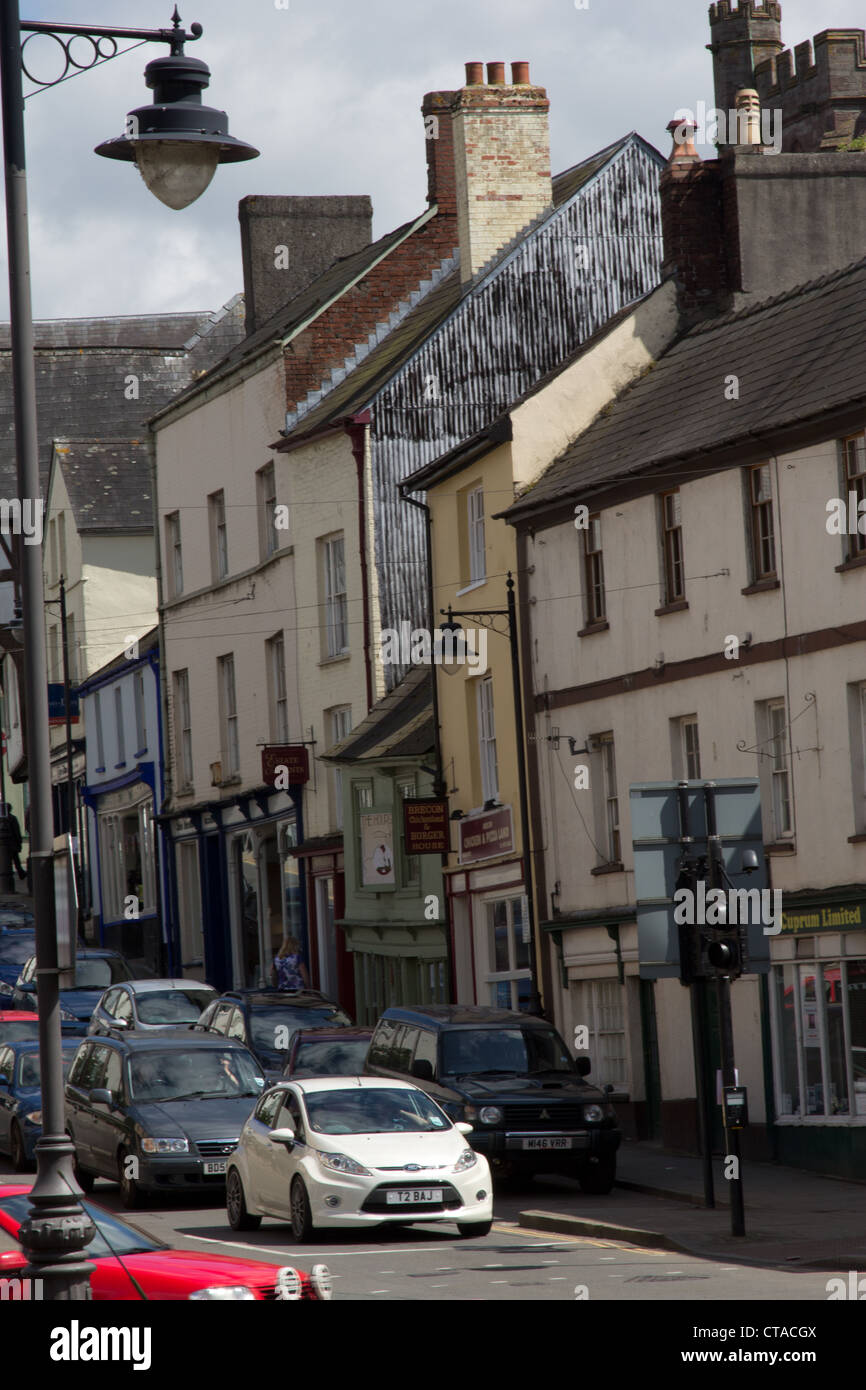 Brecon town centre Stock Photo - Alamy