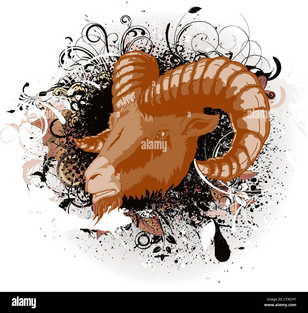 vector vintage t-shirt design with animal Stock Photo - Alamy