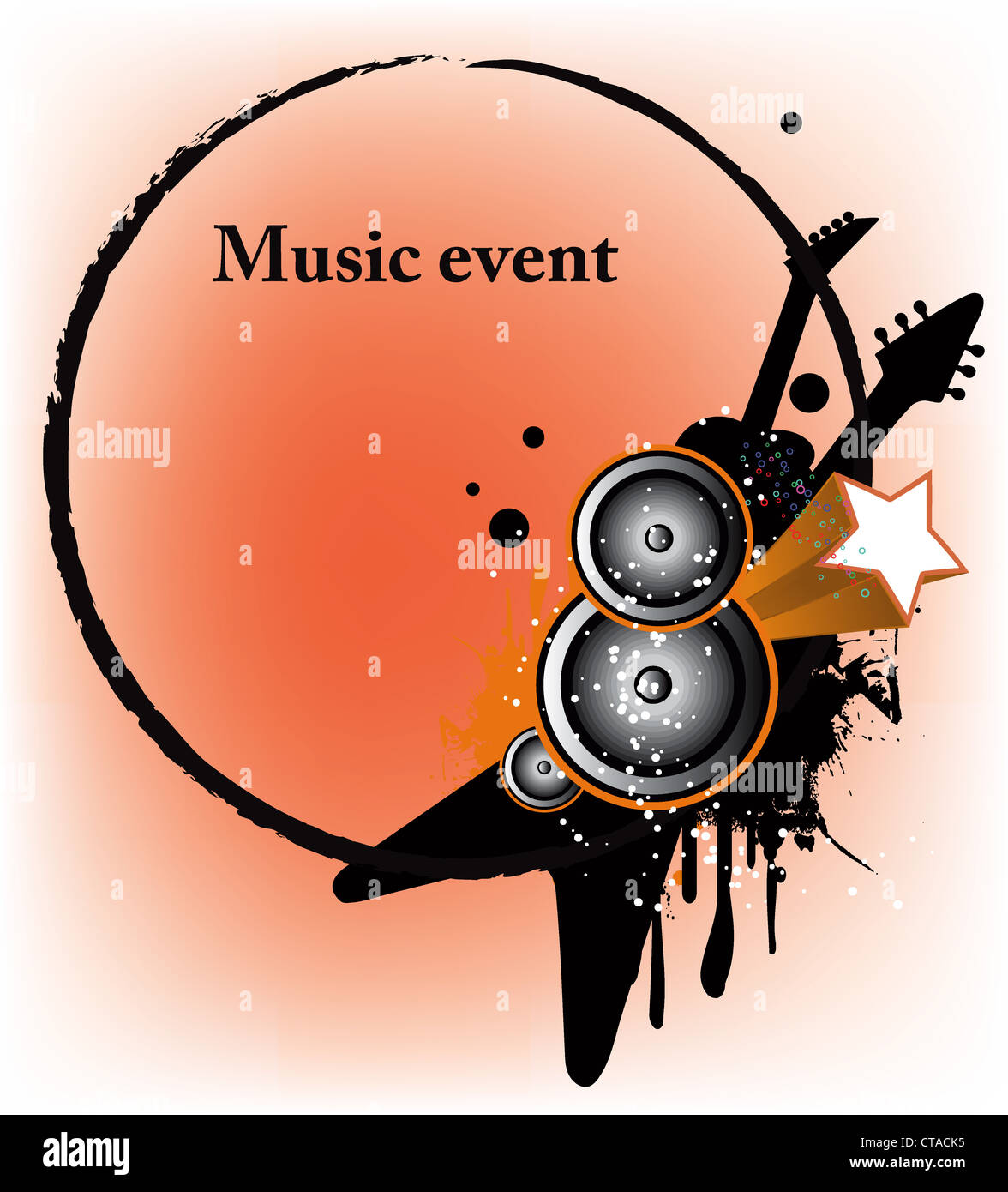 vector concert poster with speakers Stock Photo - Alamy