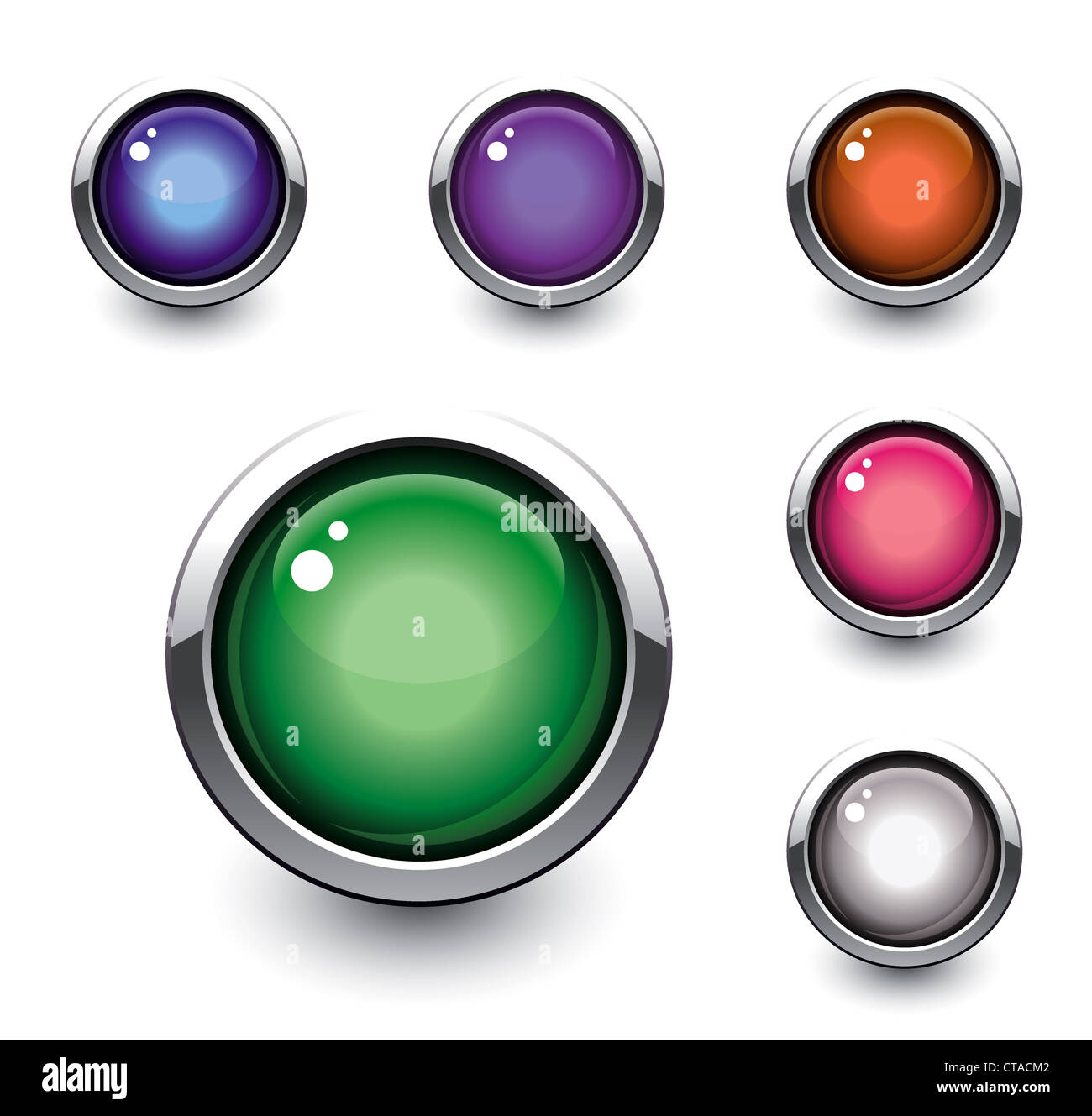 glossy buttons set vector illustration Stock Photo - Alamy