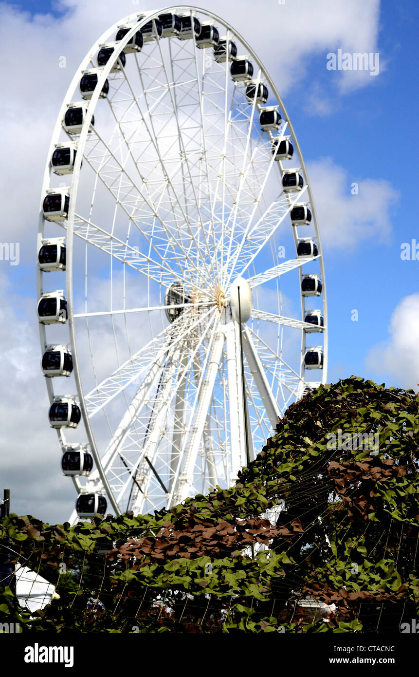 Plymouth eye with camouflage netting in foreground Plymouth UK Stock ...