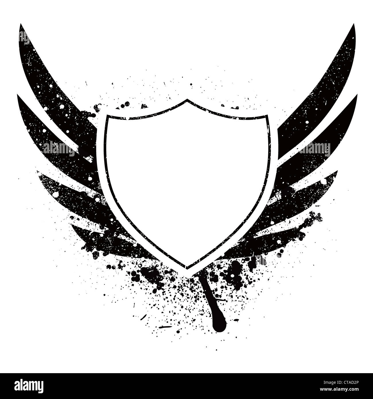 vector grunge retro emblem with shield Stock Photo - Alamy