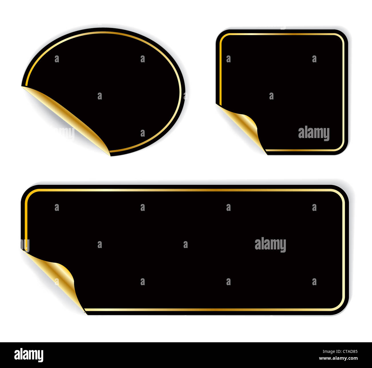 vintage gold stickers vector illustration Stock Photo - Alamy