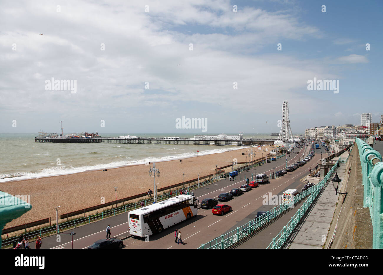 Madeira Drive Brighton looking west with Palace Pier and Wheel Stock ...